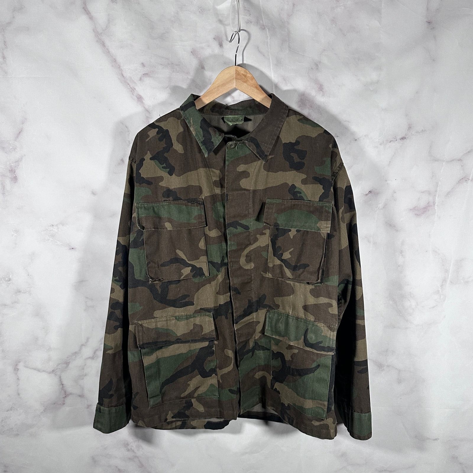 Vintage Military Woodland Camo BDU Jacket | Grailed
