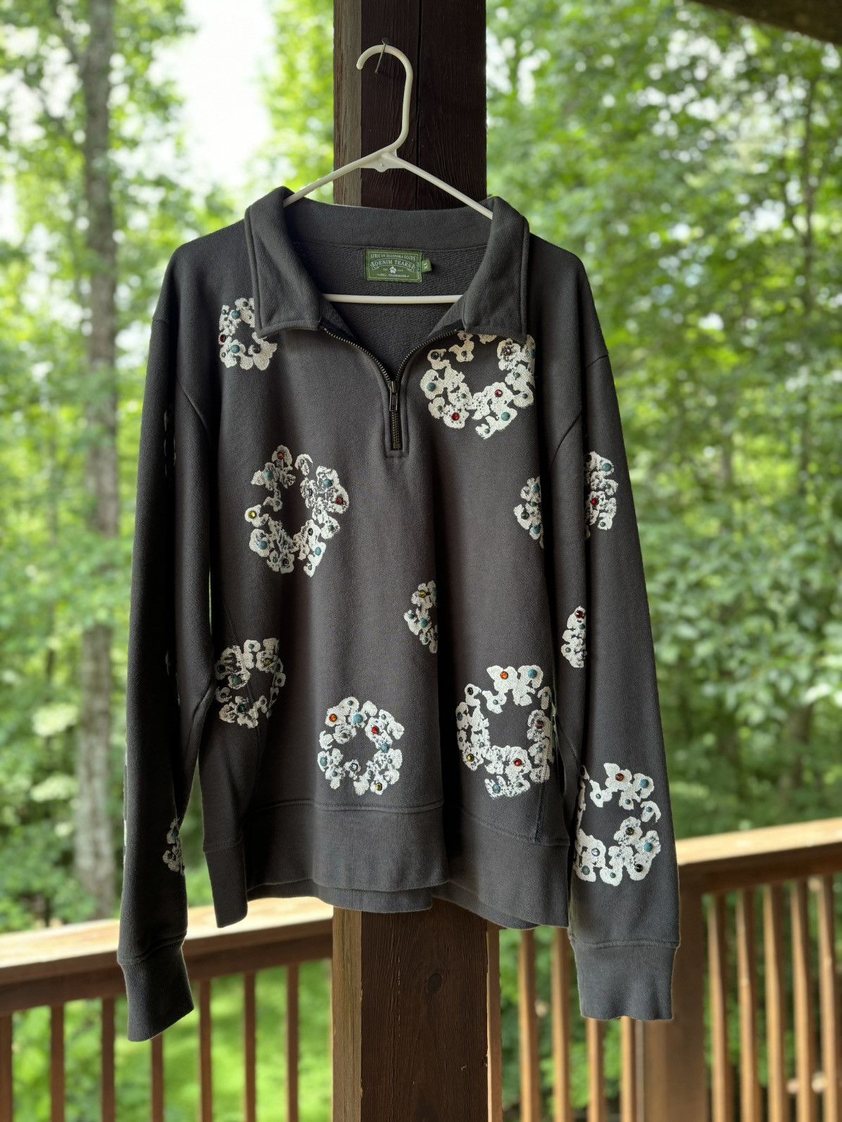 DENIM TEARS Denim Tears Rhinestone Quarter Zip | Grailed