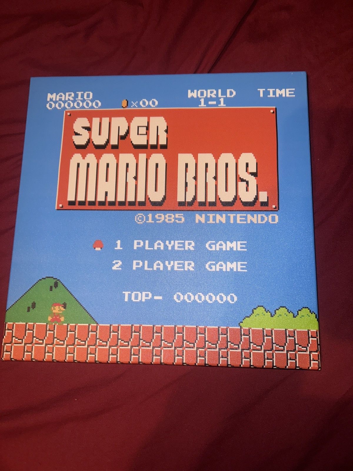 Nintendo Super Mario Bros Start Screen Canvas | Grailed