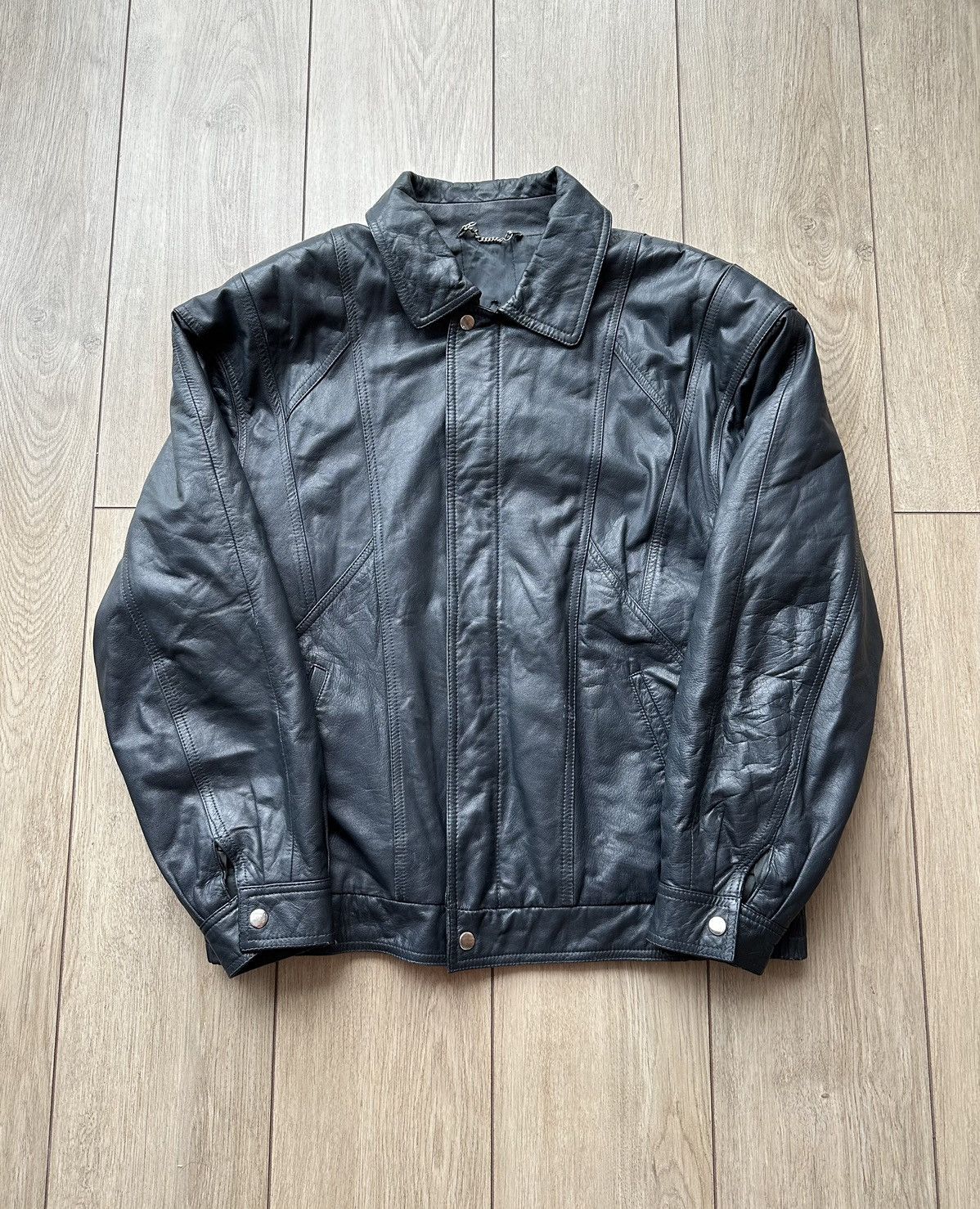 Le Mont St. Michel × Leather Jacket × Vintage Vintage Leather St ...
