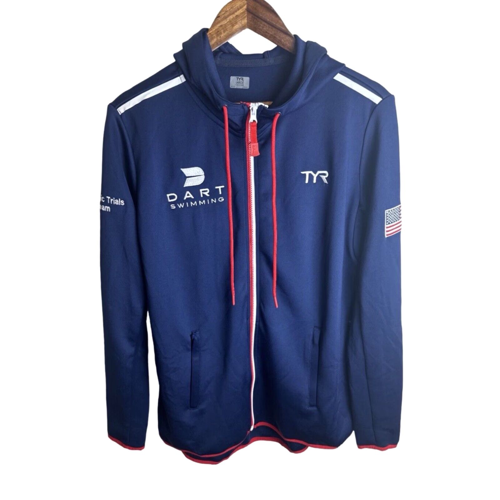 Vintage USA Olympics Team Mens Large Zip Up Jacket TYR Dart Swimming ...