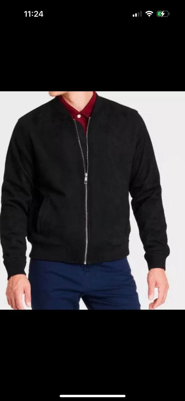 Target Basics Goodfellow Faux Suede Bomber Jacket XL Men | Grailed