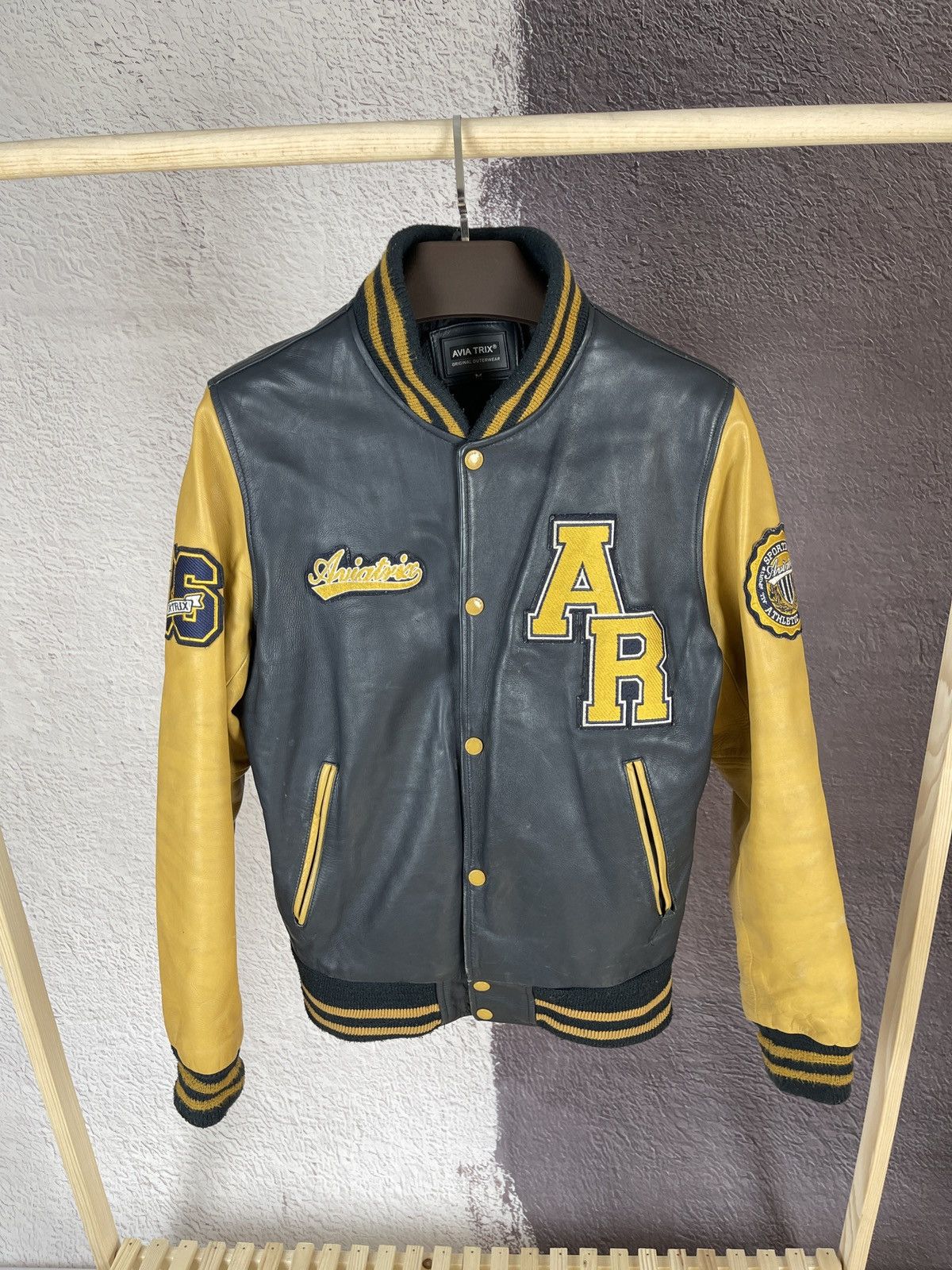 Bomber Jacket × Leather Jacket × Vintage Aviatrix vintage genuine ...
