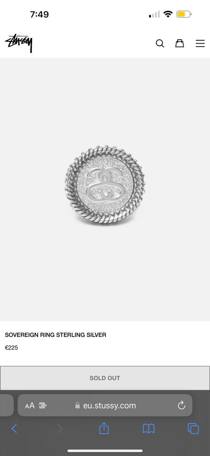 Stussy Stussy Sterling Silver Sovereign Ring | Grailed
