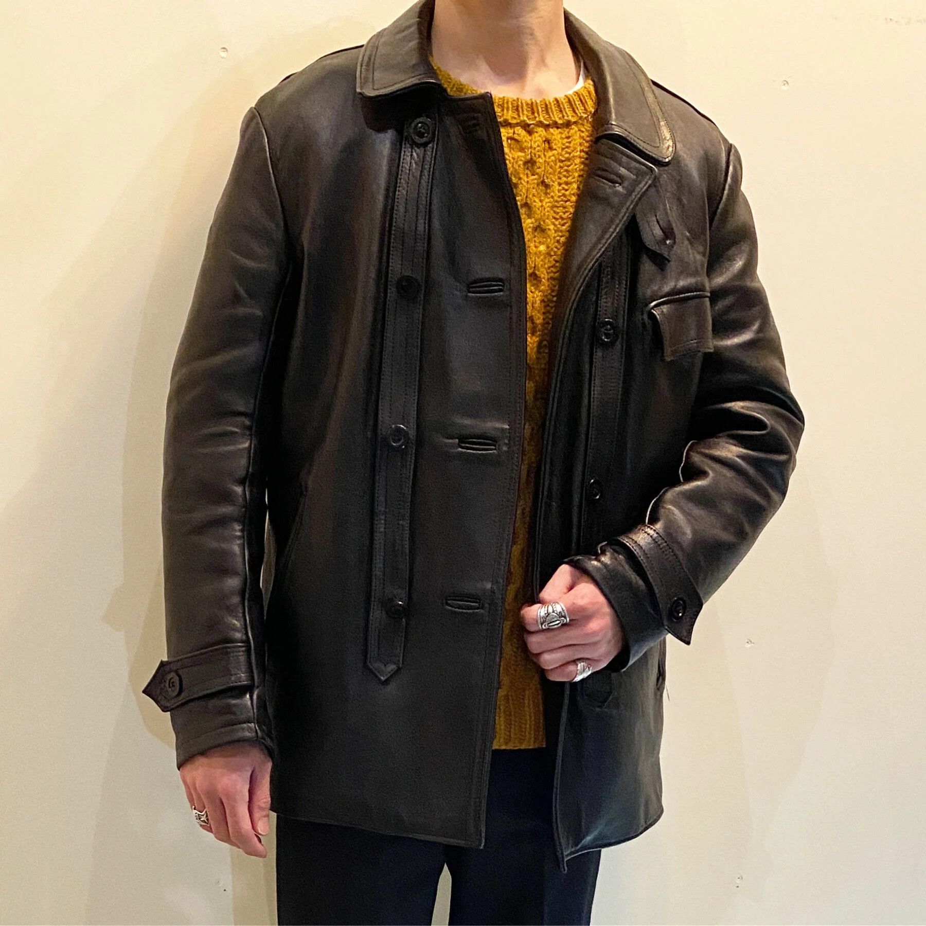 Leather Jacket × Vintage FRENCH VINTAGE Leather Work Corbusier GRAULHET ...