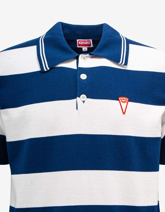 Kenzo Blue & White Stripe Polo T-Shirt | Grailed
