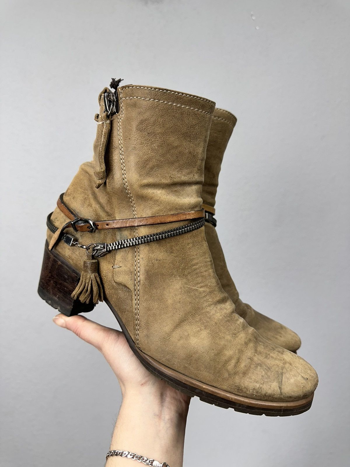 A.S.98 Italian Designer Rare Leather Boots AS 98 Guidi Style Metal ...