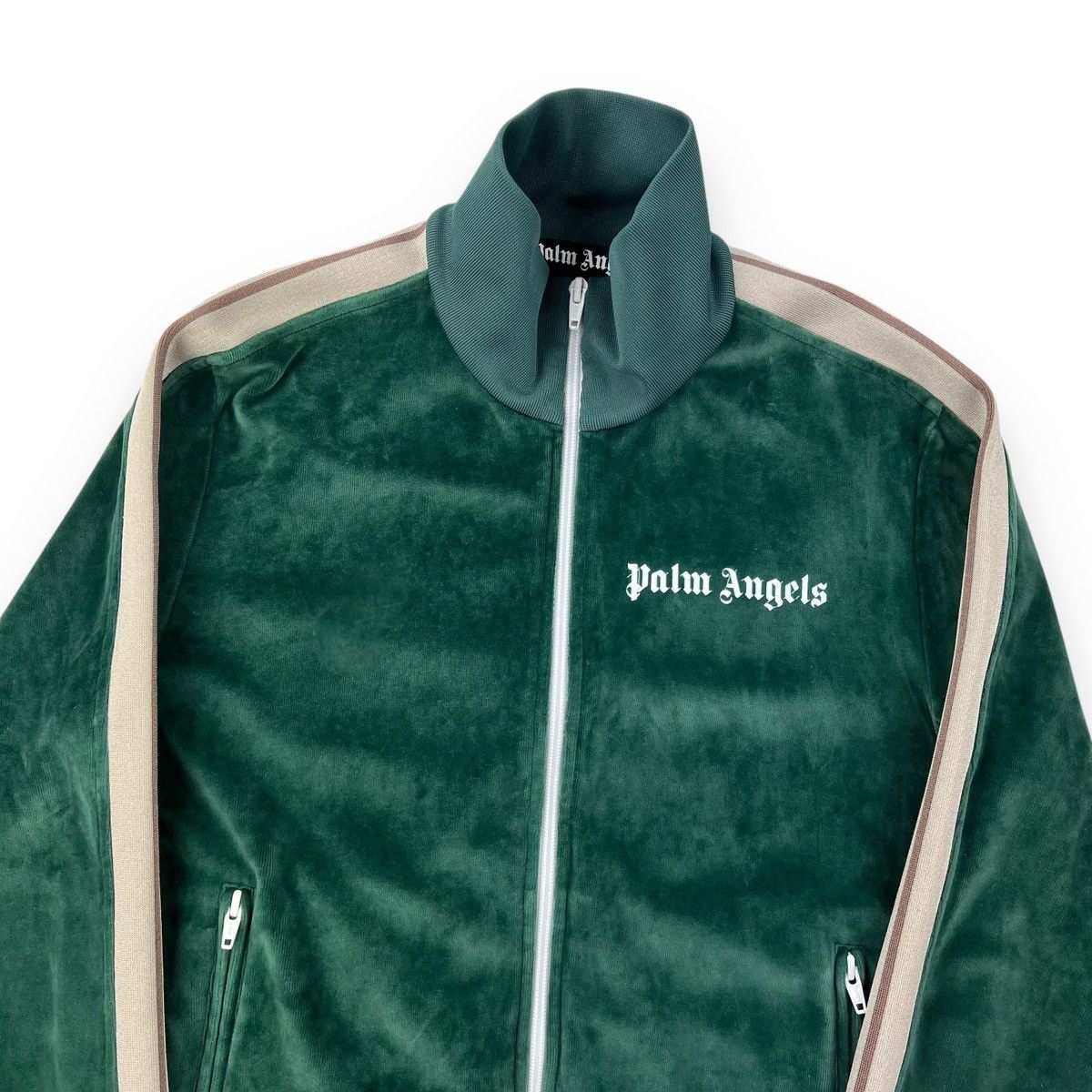 Palm Angels Palm Angels Green Velour Track Jacket | Grailed