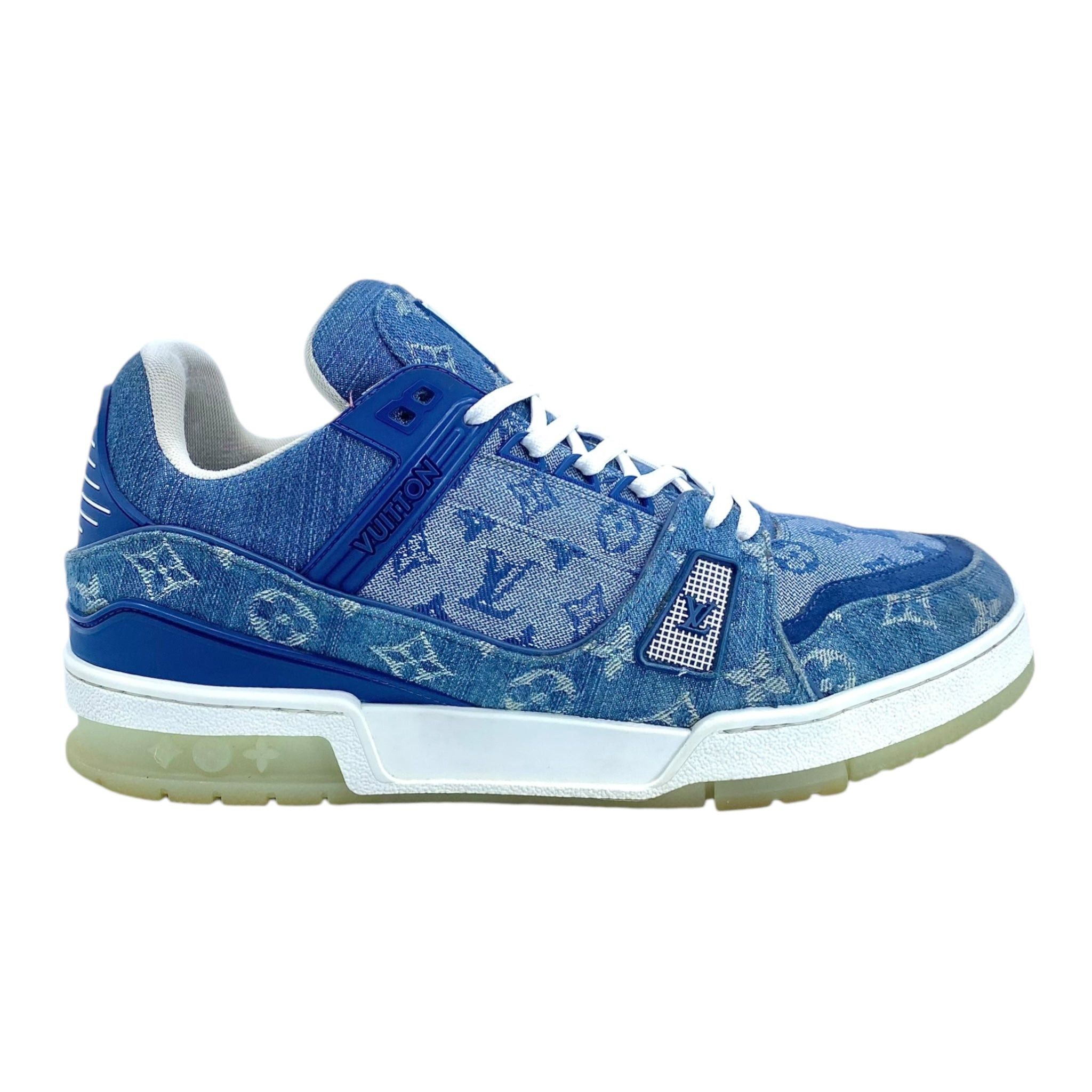 Louis Vuitton LV Trainer Monogram Denim Blue | Grailed