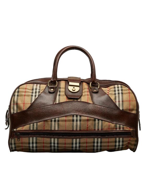 Burberry Canvas & Leather Travel Bag in Check Pattern | Grailed