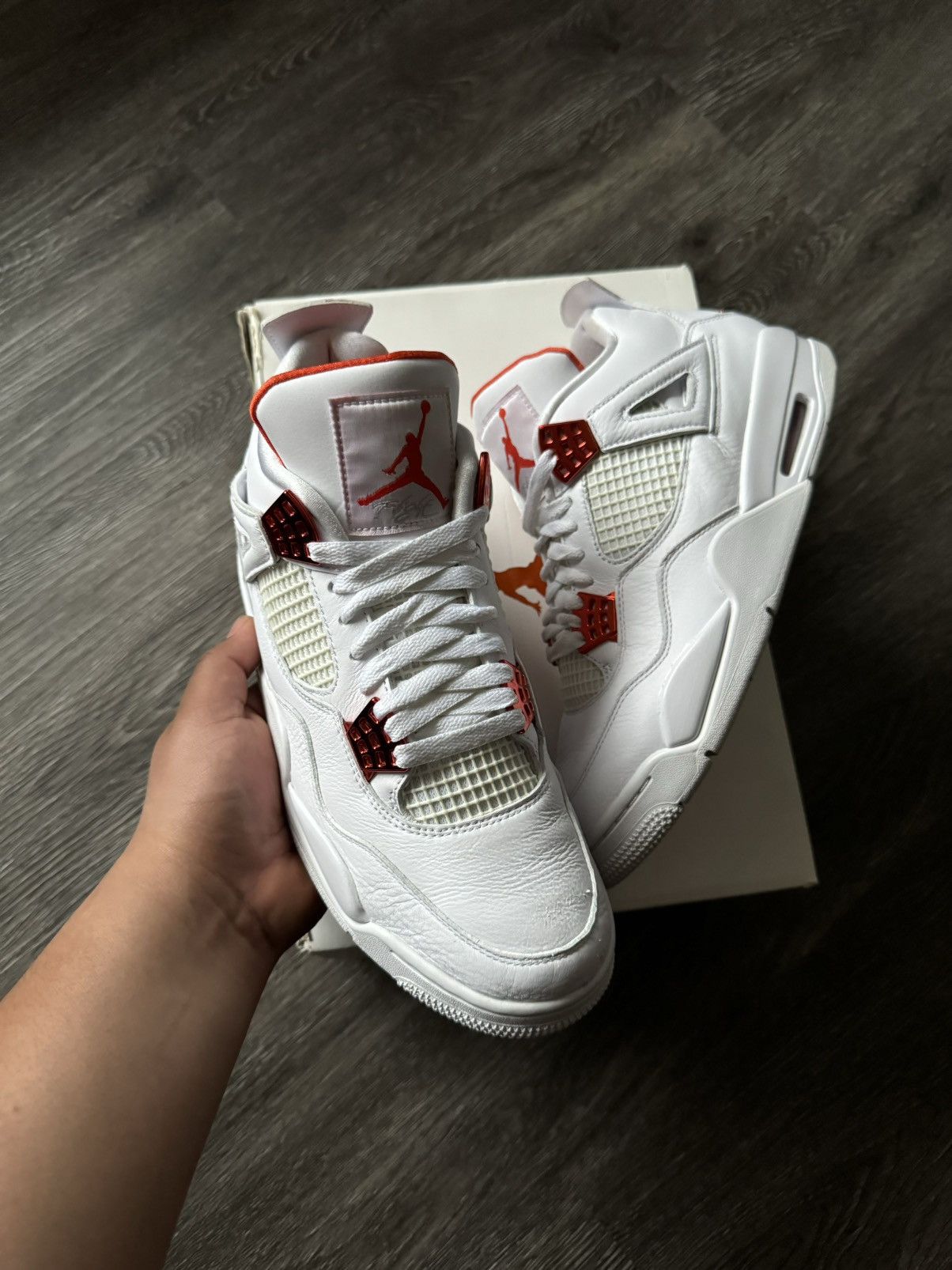 Jordan Brand Nike AJ4 Air Jordan 4 Retro Metallic Orange Size 9.5 ...