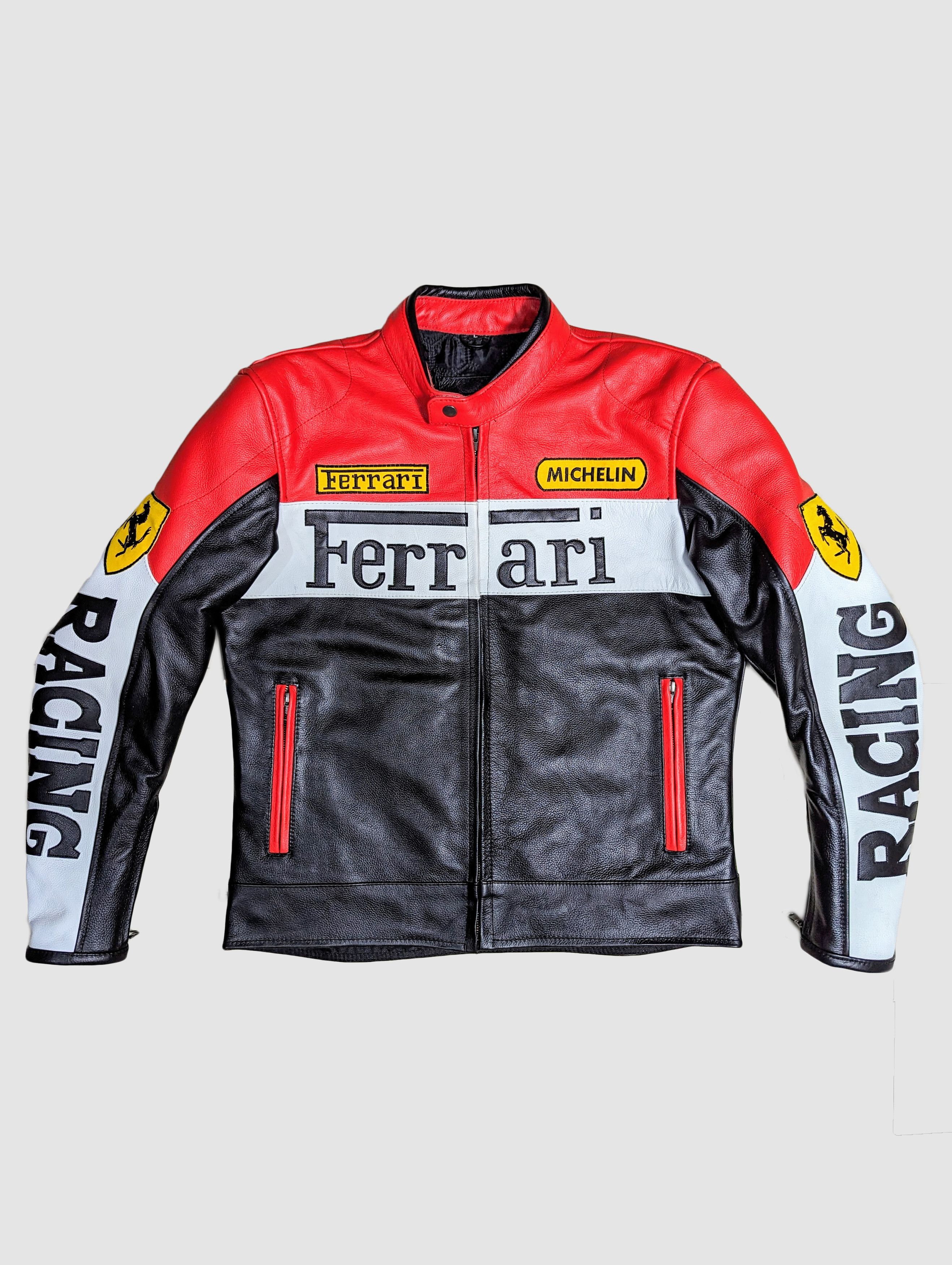 Ferrari × Racing 🔥 FERRARI 🔥 90s RACING LEATHER JACKET STREETWEAR | Grailed
