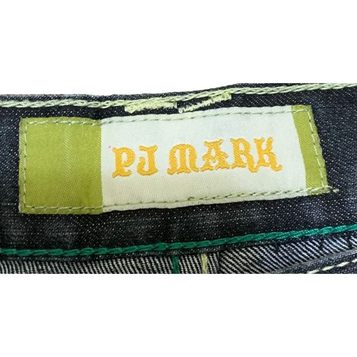 Vintage PJ Mark Blue Denim Jeans Green Baggy Wide Leg 90s Y2K Cholo ...