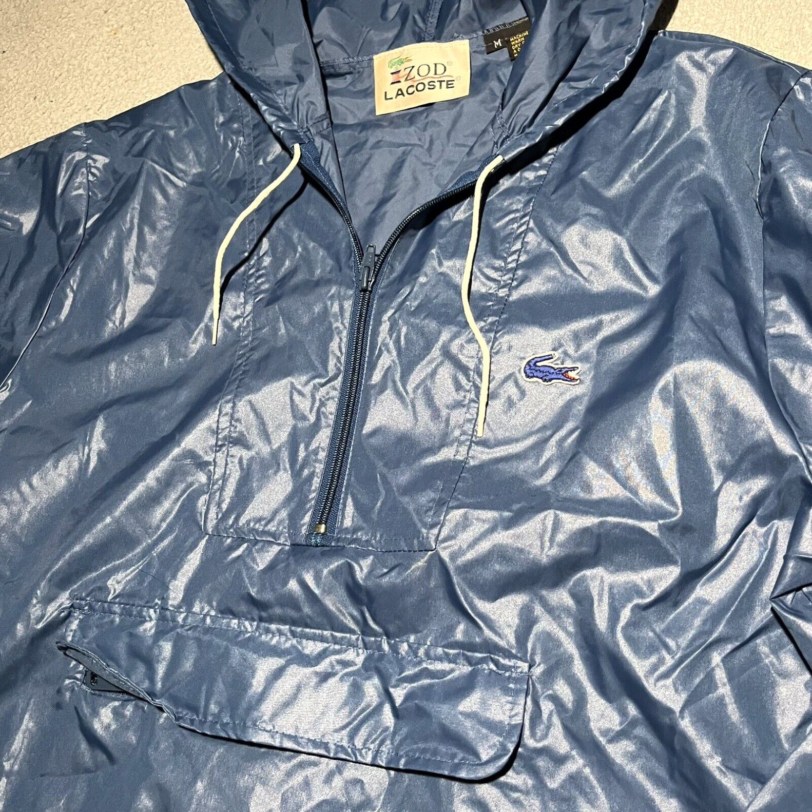 Izod Vintage Izod Lacoste Jacket Mens Medium Anorak Rain Windbreaker ...