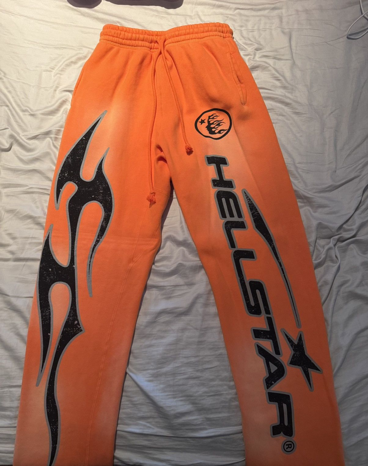 HELLSTAR Hellstar Orange Fire Sweatpants Small | Grailed