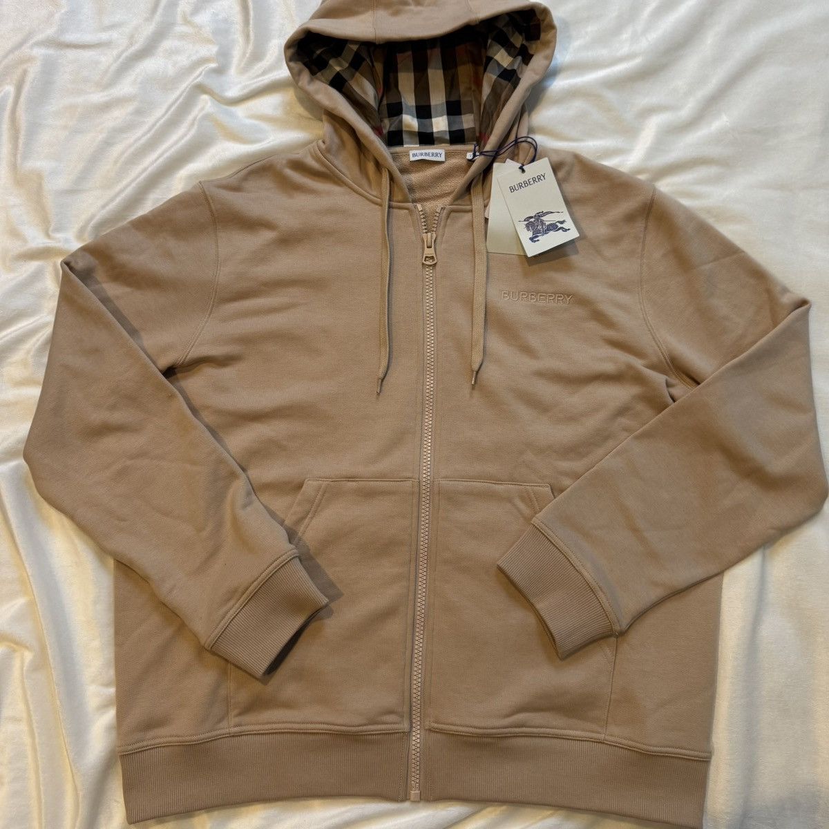 Burberry Burberry Hove Check Embroidery Logo Zip Up Hoodie | Grailed