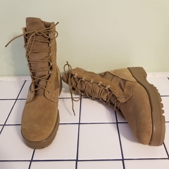 Military Mens 9R Tan Military Combat Boots COYOTE Lace Up Moto Hot We ...