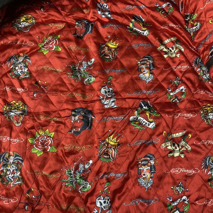Ed Hardy Vintage Rare Avirex x Ed Hardy Varsity Jacket | Grailed
