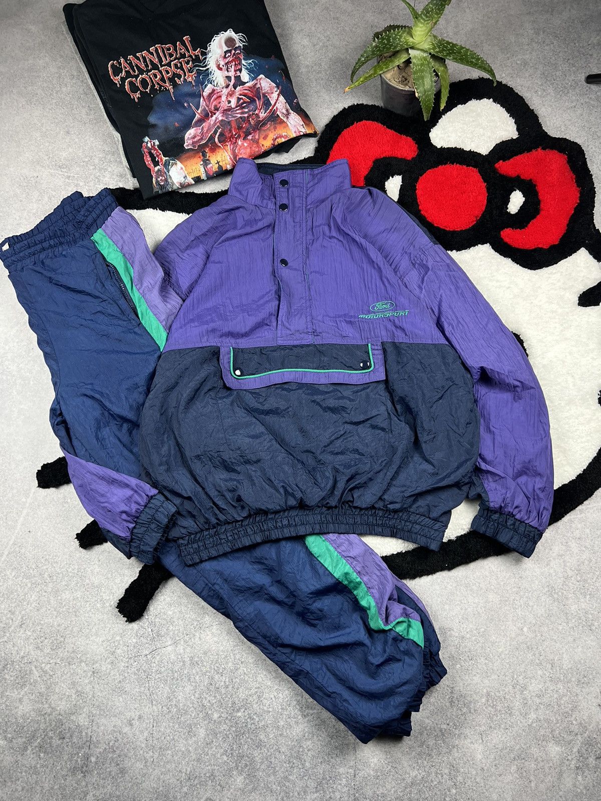 Ford × Vintage Vintage Ford Motorsport 90s Racing Nylon Y2K Tracksuit ...