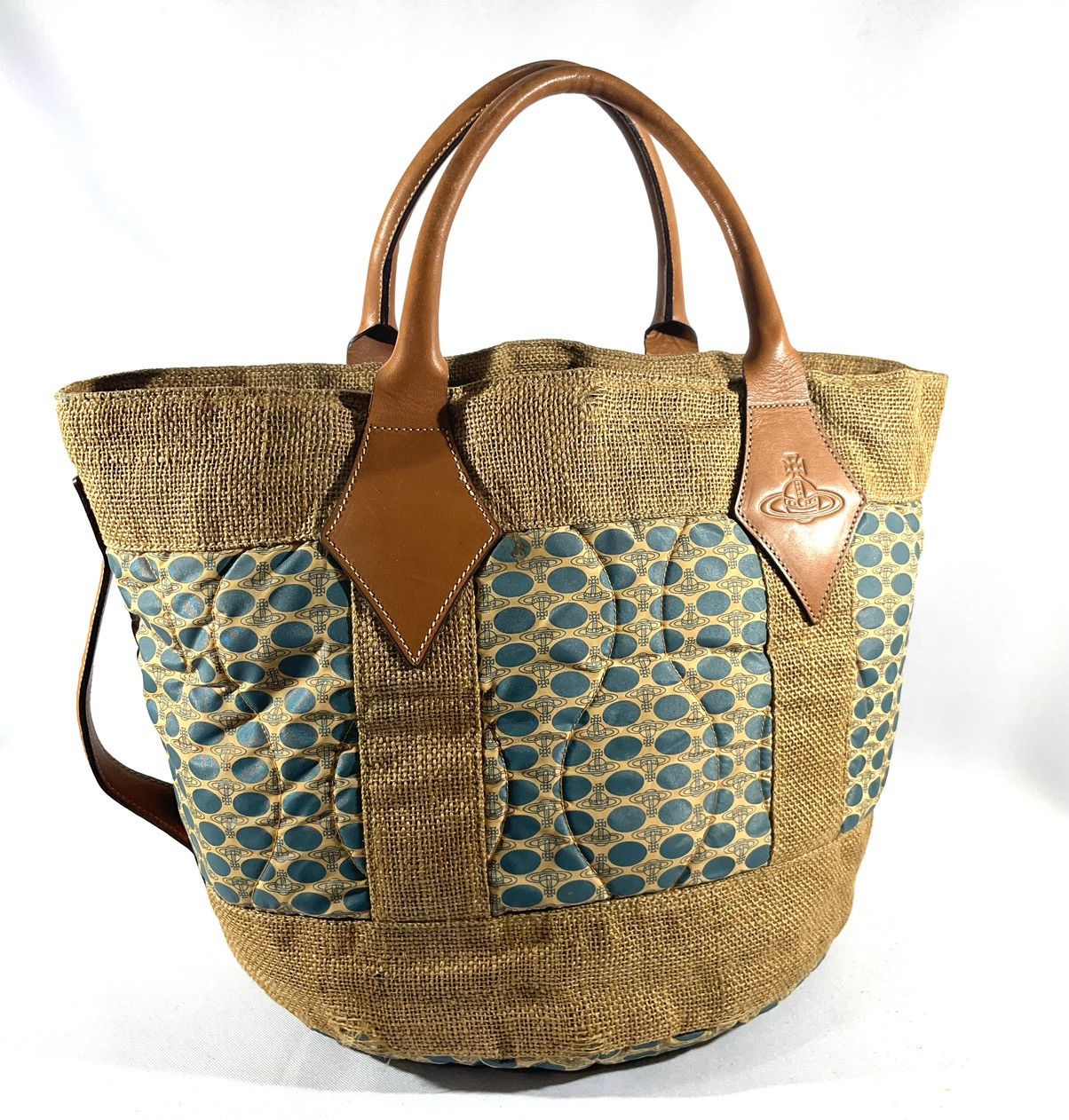 Vintage Quilted Nylon Orb Pattern Bucket Tote Bag | Grailed