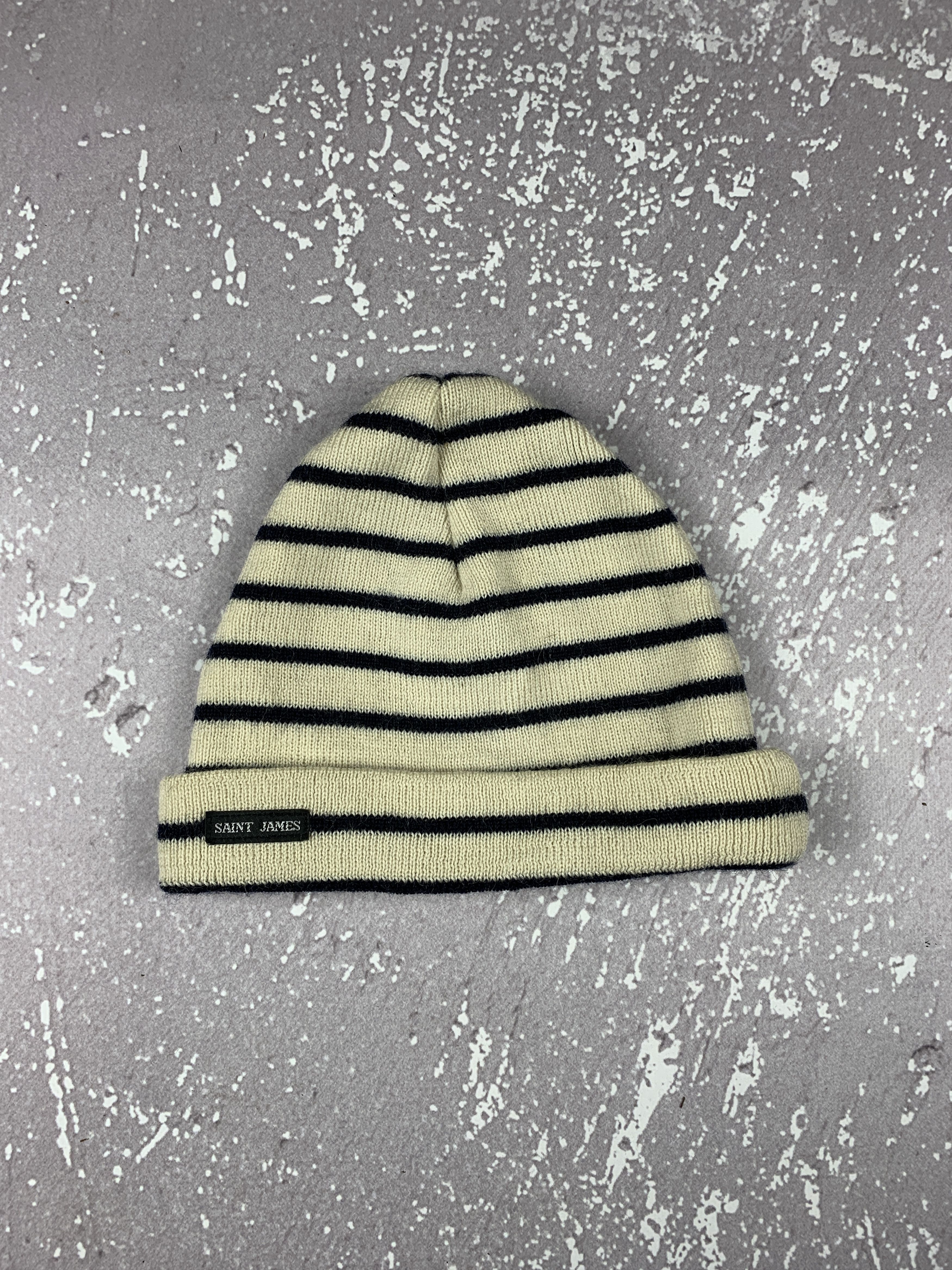 Saint James × Streetwear Saint James Beanie Hat Wool Blend Stripe Adult ...
