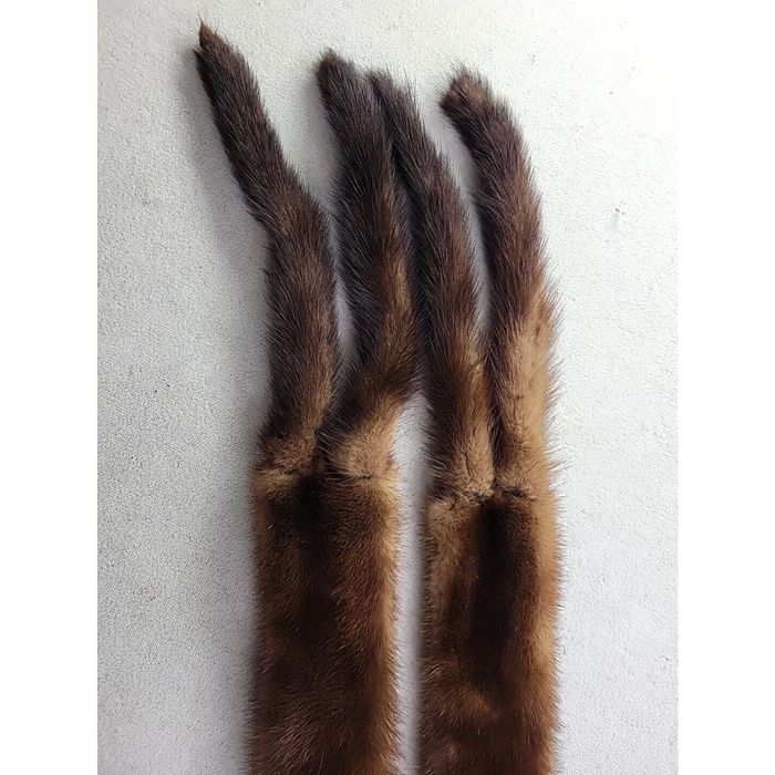 Vintage Skinny Real Mink Fur Scarf Stole Tassels 68" Neck Tail End ...