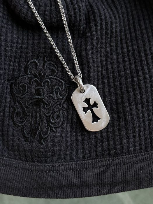 Chrome Hearts CROSS DOG TAG CUTOUT ROLL CHAIN NECKLACE | Grailed