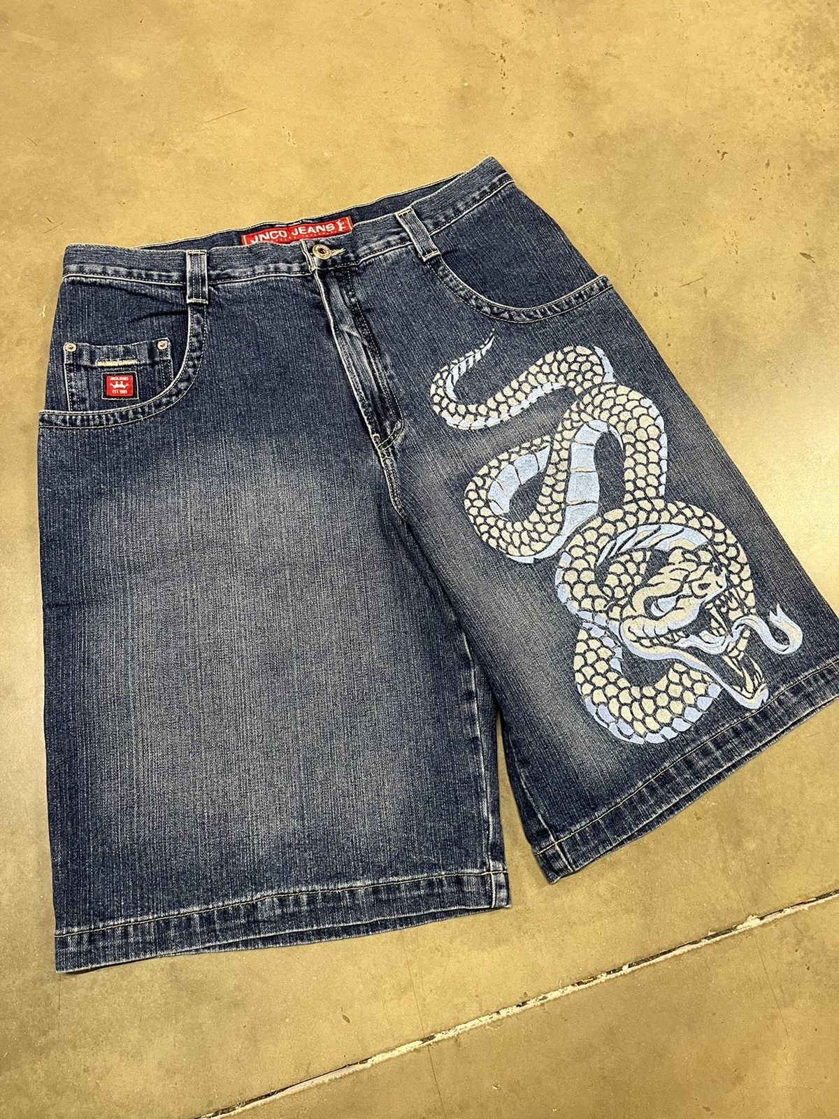 Jnco × Streetwear × Vintage Y2K Jnco Snake Embroidered Jorts | Grailed
