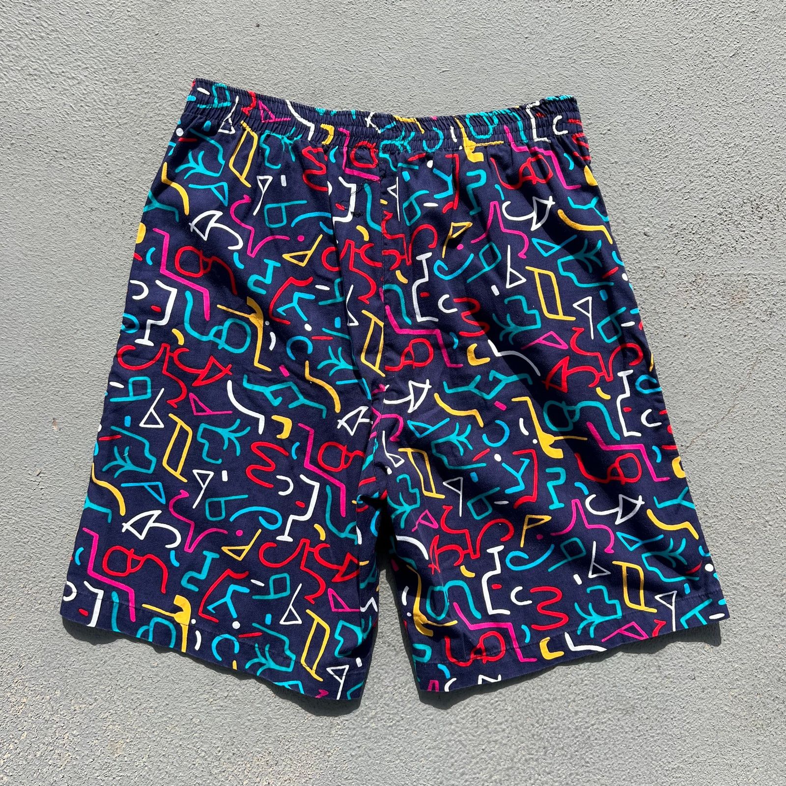 Gap VTG Gap Bold Neon Abstract Graffiti Squiggle Lounge Shorts M | Grailed