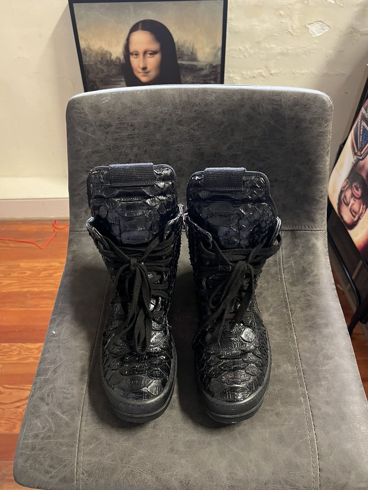 Rick Owens rick owens snake skin geobaskets | Grailed