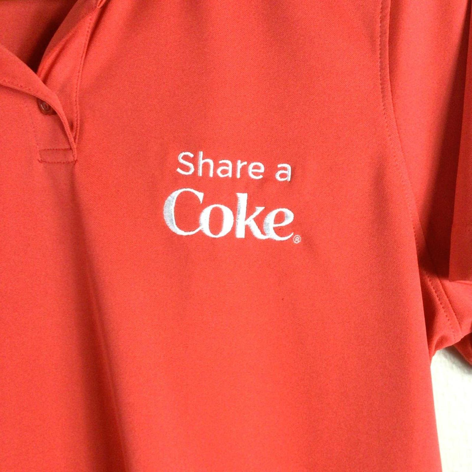 Coca Cola Coca-Cola Embroidered Work Uniform Polo Share A Coke Red ...