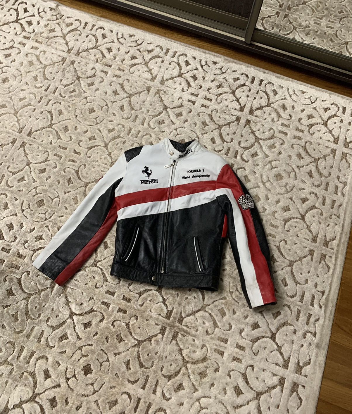 Ferrari × MOTO × Racing KIDS Ferrari Racing Leather Jacket | Grailed