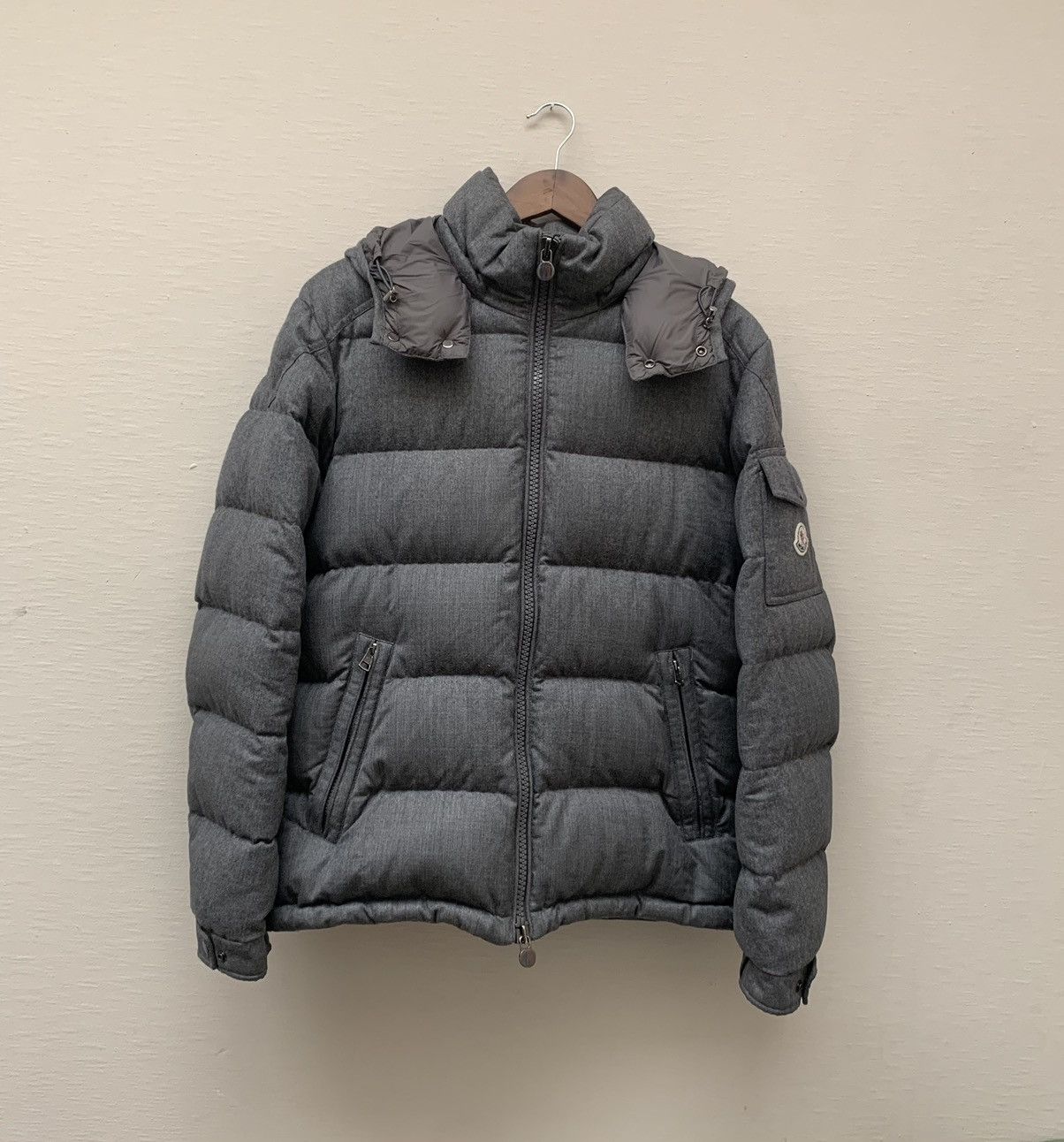Moncler Montgenevre Wool Down Puffer Jacket (Grey) | Grailed