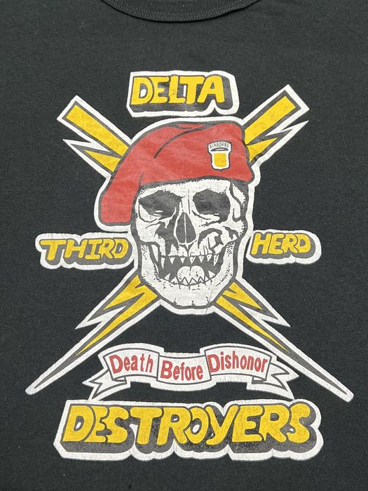 Vintage 90s Marines Delta Destroyer Tee | Grailed