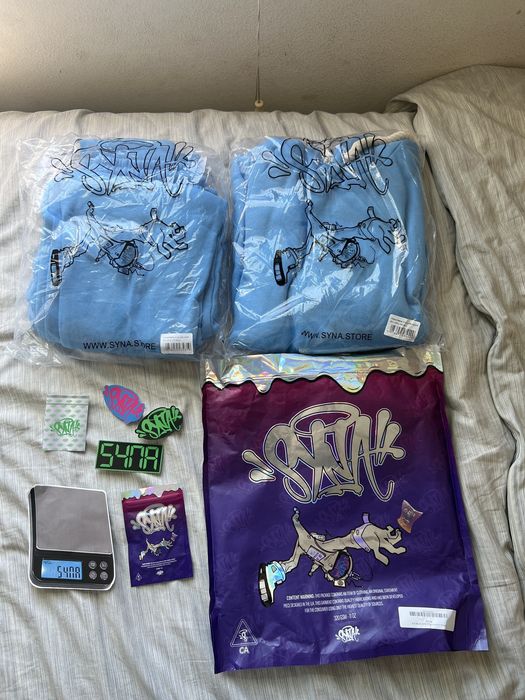 Streetwear SYNA WORLD 🔵 BLUE TRACKSUIT 🔵 LARGE (CENTRAL CEE TRACKSUIT ...