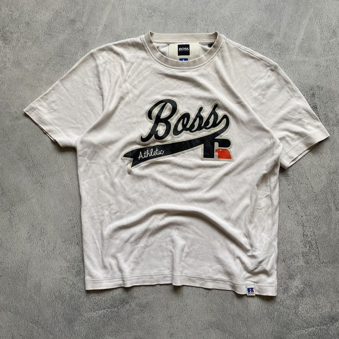 Hugo Boss vintage Boss x Russell Athletic logo t shirt | Grailed