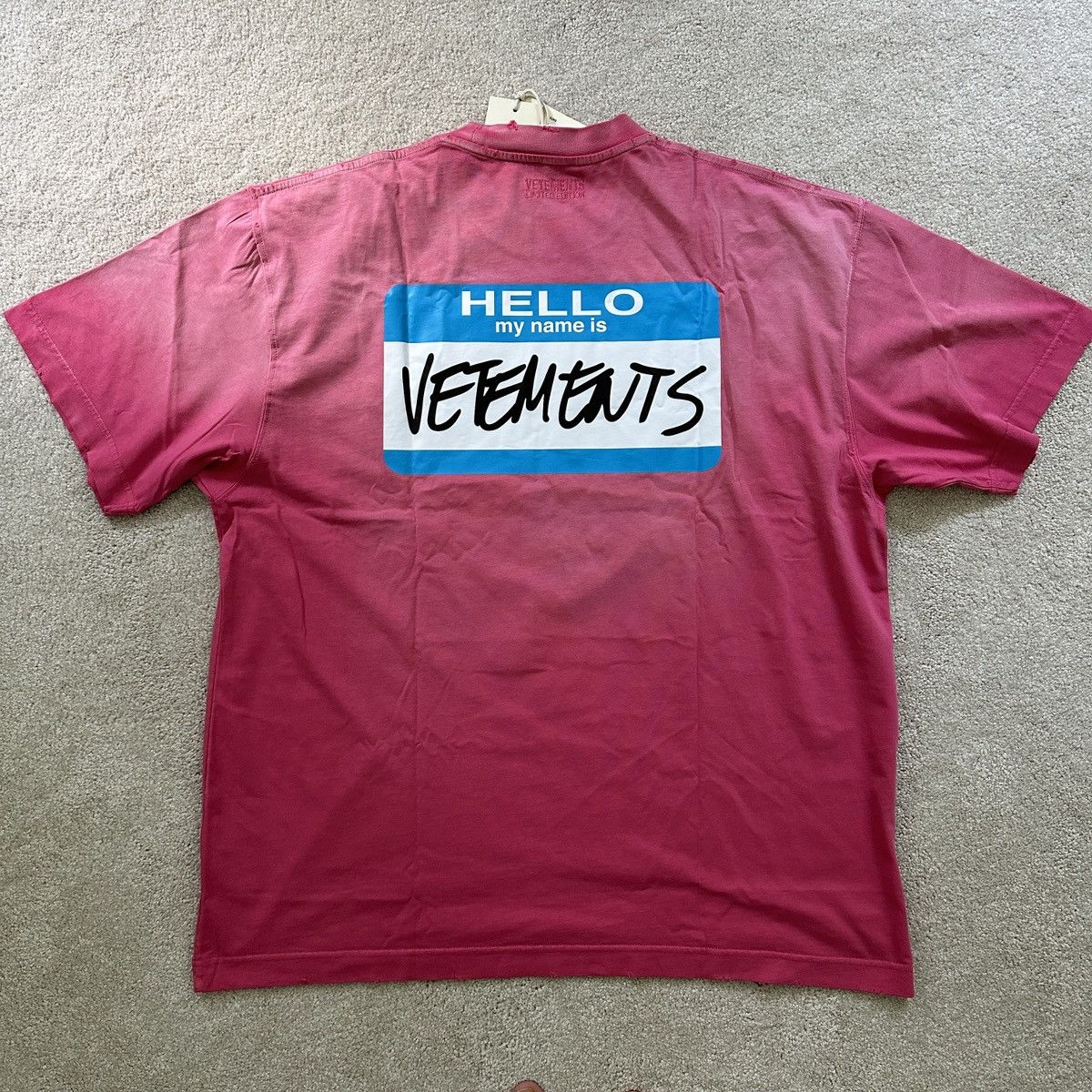 Vetements HELLO MY NAME IS VETEMENTS TSHIRT | Grailed