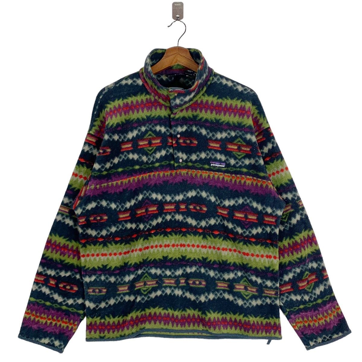 Patagonia Vintage 90s Patagonia Outdoor Aztec Tribal Fleece Sweater ...