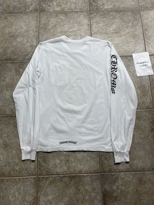 Chrome Hearts Chrome Hearts Repeat Crosses Long Sleeve White | Grailed