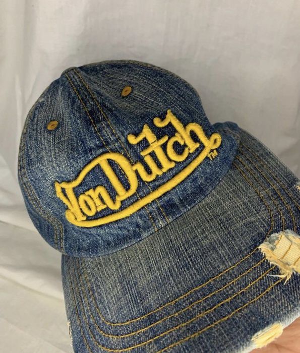 Vintage Vintage Von dutch ripped denim caps | Grailed