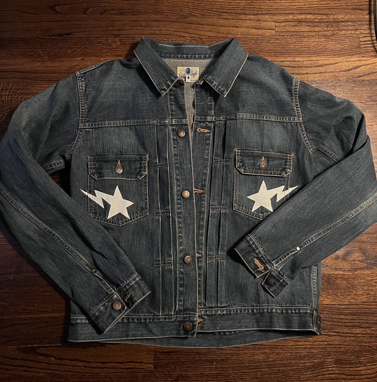Bape Bapesta Denim Jacket | Grailed