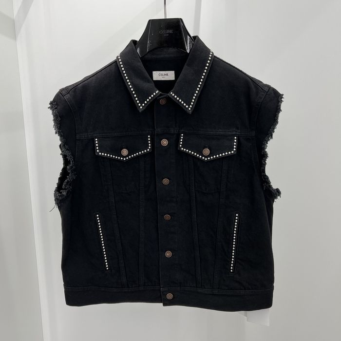 Celine Celine Studded Denim Vest In Medium | Grailed