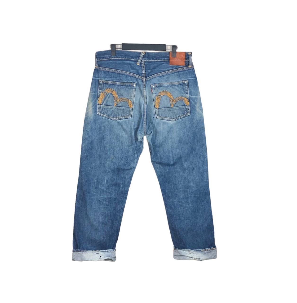 Distressed Denim × Evisu × Vintage Vtg Distressed Evisu Selvedge Trash ...