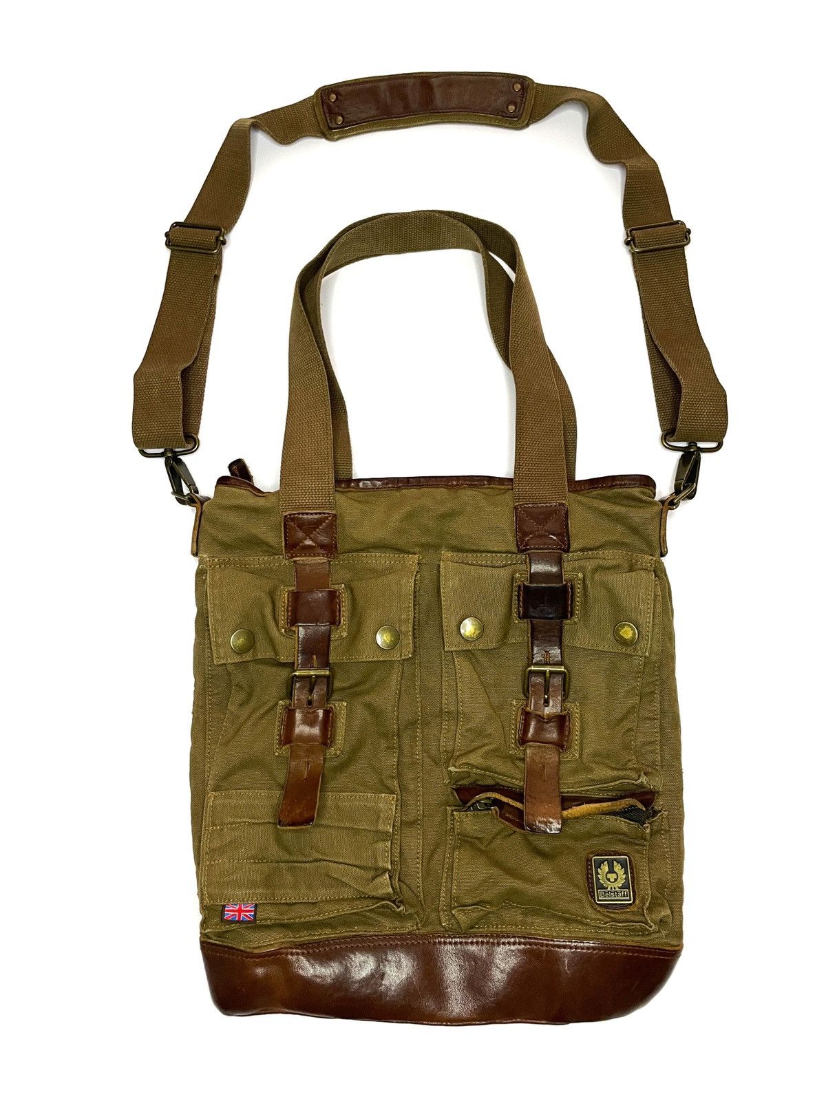 Belstaff × Vintage Belstaff Colonial Canvas/Leather Messenger Bag | Grailed