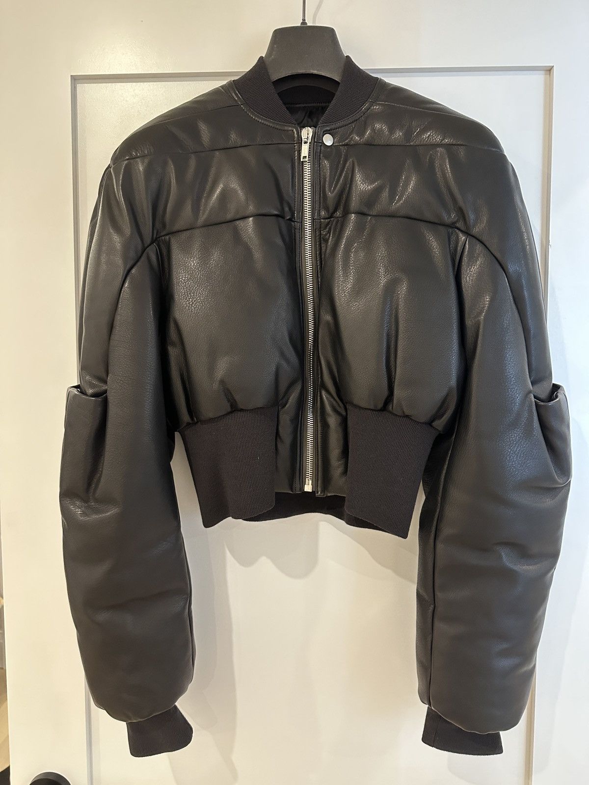 Rick Owens Rick Owens Leather Cropped Geth Bomber | Grailed