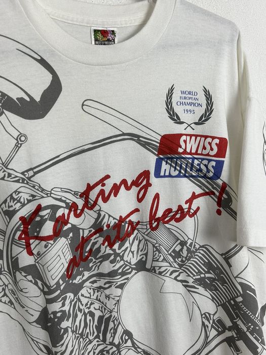 Vintage 90s Vintage 1995 Swiss Hutless Cart Racing Aop Rare T-Shirt ...