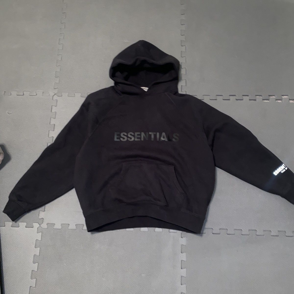 Essentials black essentials hoodie | Grailed