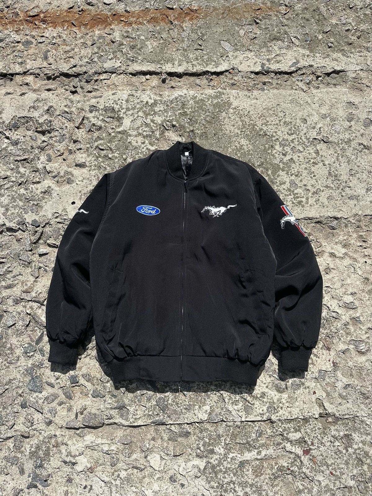 Mustang × Racing × Vintage Vintage 90s Ford Mustang Racing Bomber ...