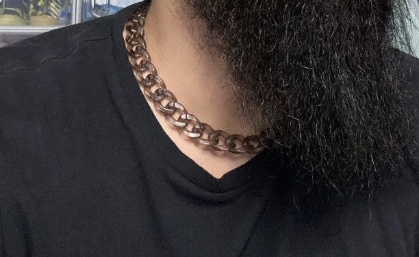 Cuban Link Chain Acrylic Black Chain Lock Pendant Necklace | Grailed