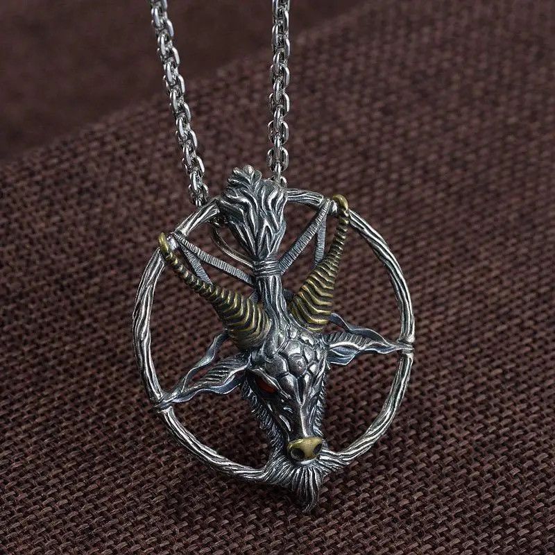 Chain Satanic Goat Upside Down Pentacle Pendant Necklace | Grailed